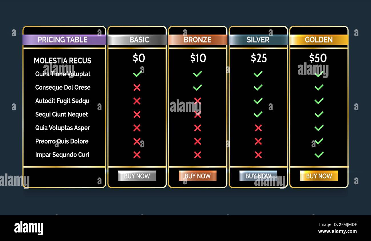 Hosting pricing Stock Vector Images - Alamy