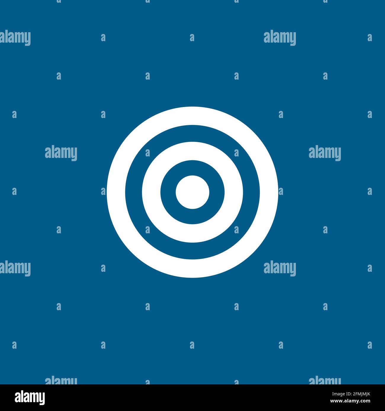 Target Icon On Blue Background. Blue Flat Style Vector Illustration ...