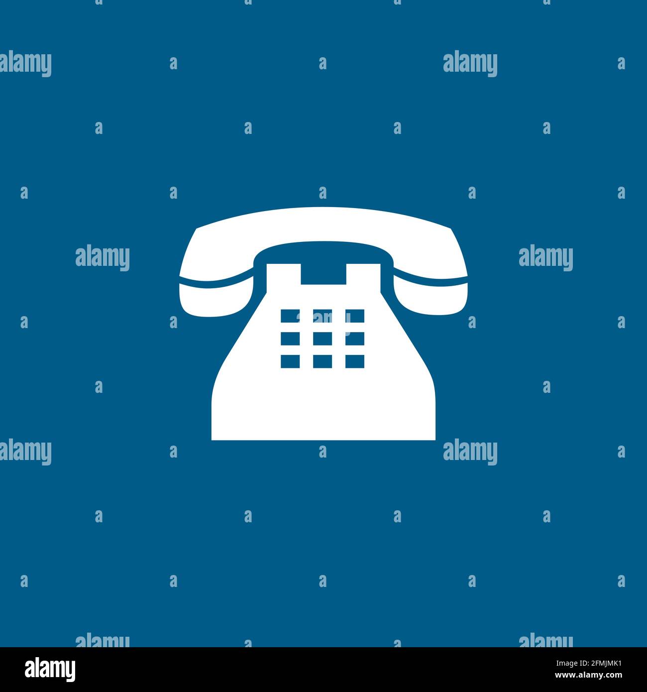 Telephone Icon On Blue Background. Blue Flat Style Vector Illustration ...