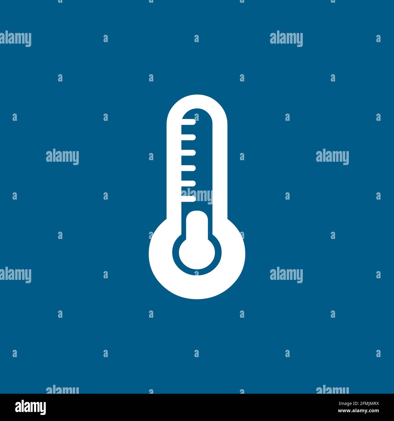 Thermometers Icon On Blue Background. Blue Flat Style Vector ...