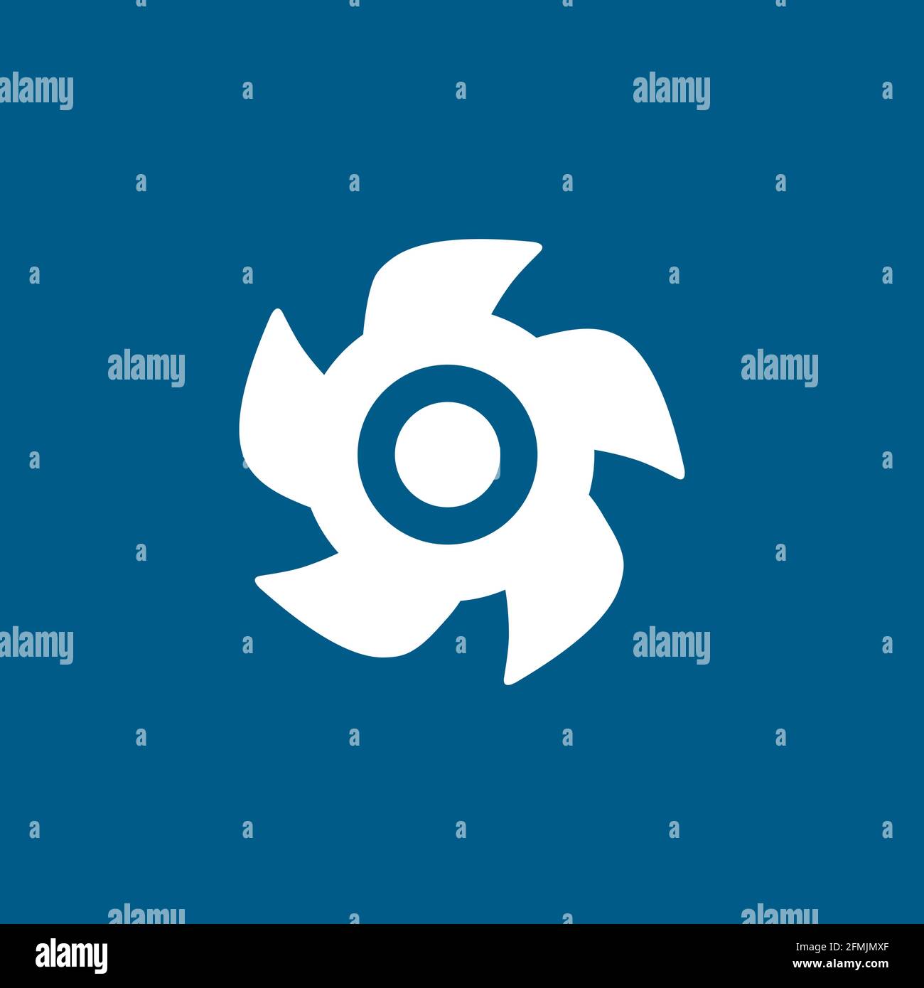 Turbine Icon On Blue Background. Blue Flat Style Vector Illustration ...