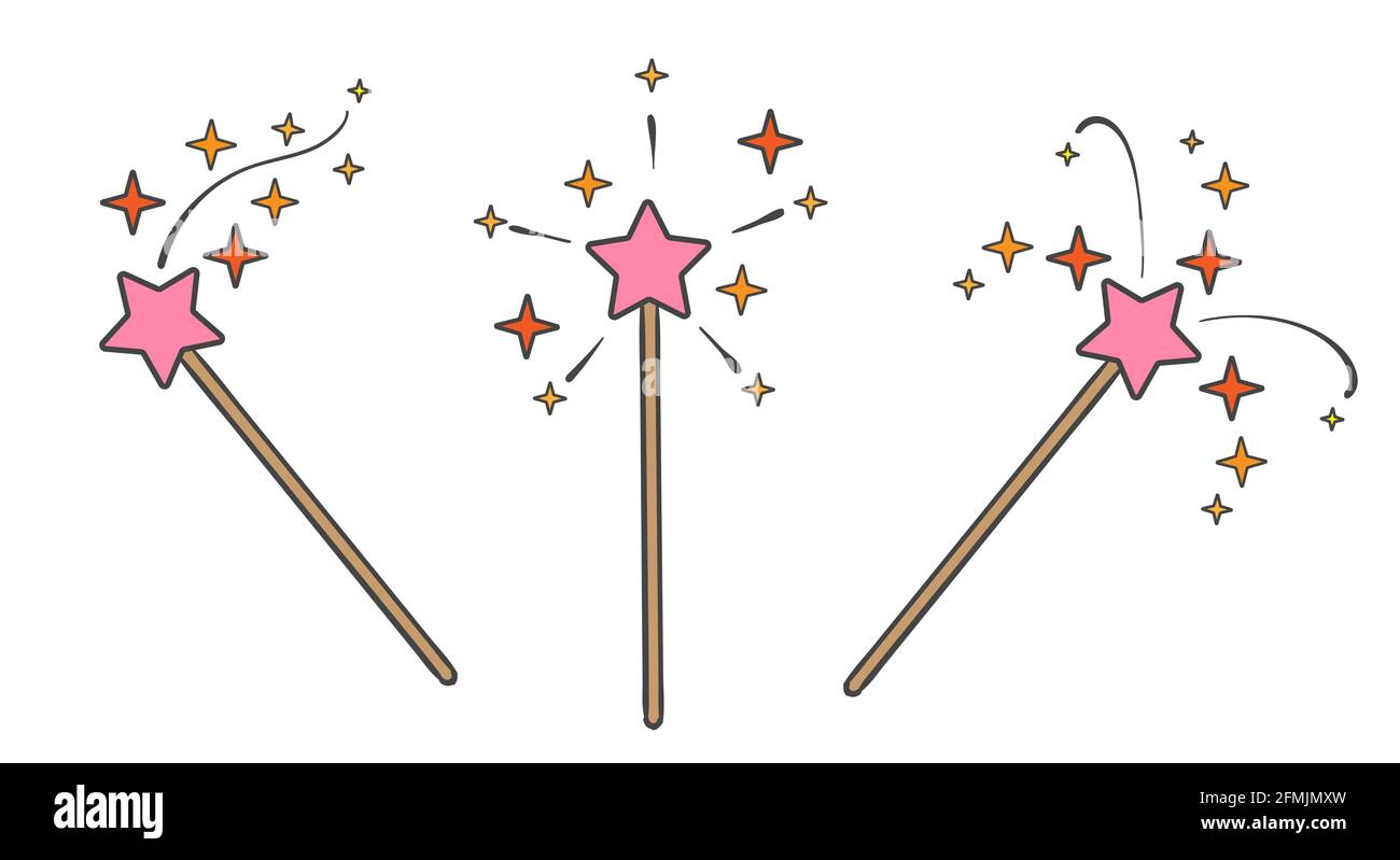 Pink magic wand Stock Vector Image & Art - Alamy