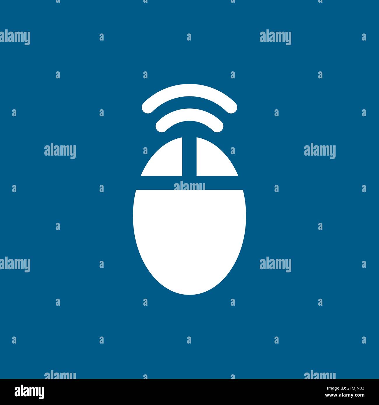 Wifi Mouse Icon On Blue Background. Blue Flat Style Vector Illustration ...