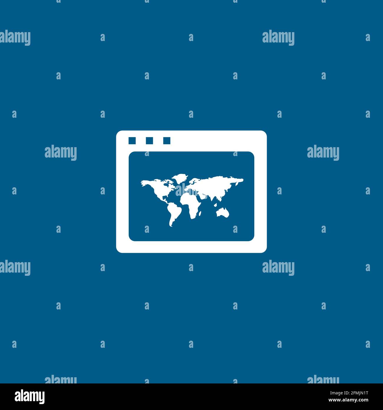 World Wide Web Icon On Blue Background. Blue Flat Style Vector ...