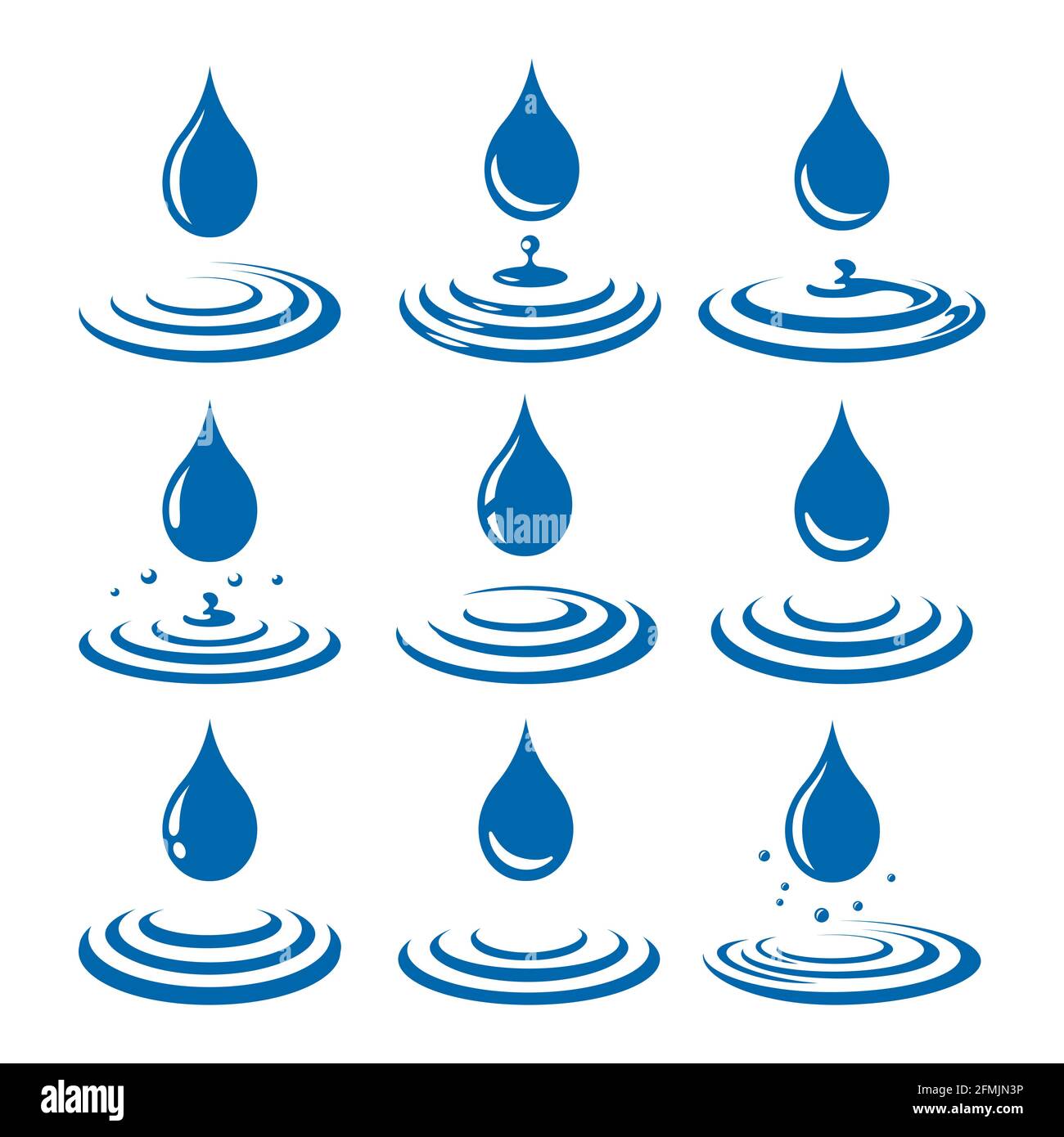 Drops with ripple Stock Vector Image & Art - Alamy
