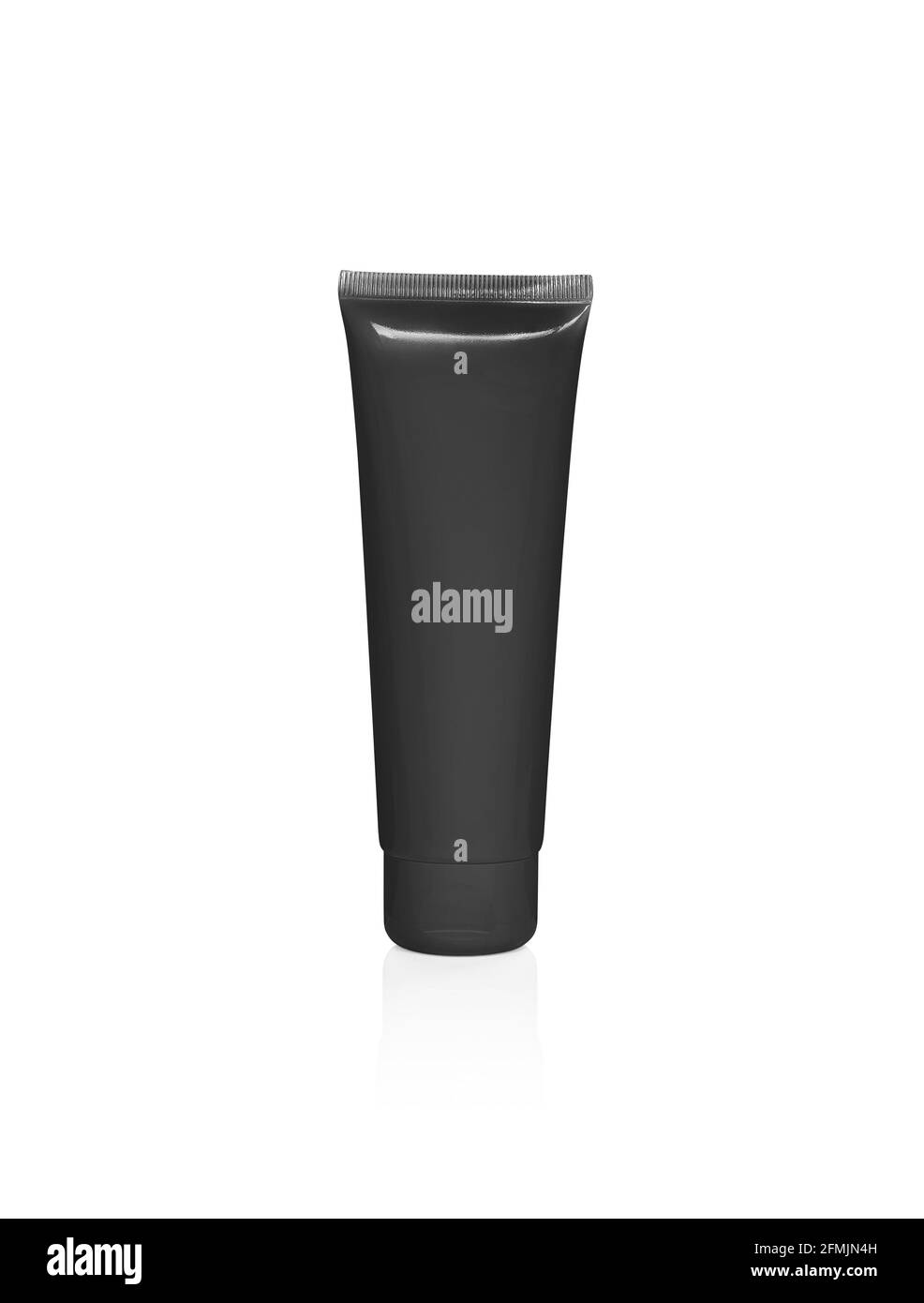 black blank tube with copy space against a white background with a ...