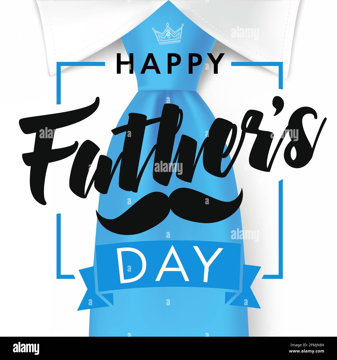 Happy father's day white, black and blue colored postcard. Happy ...