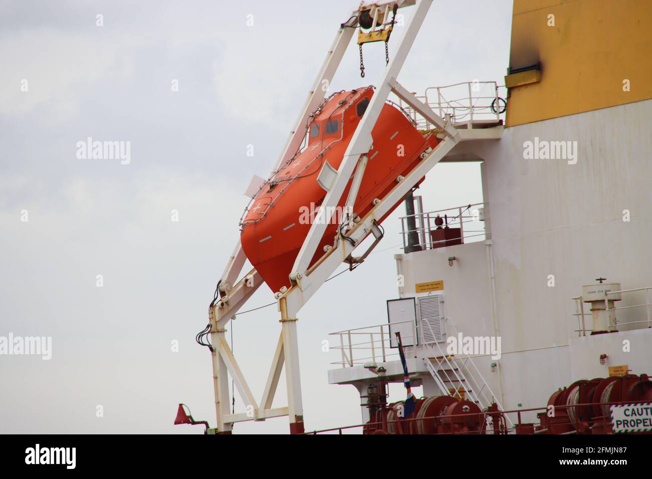 lifeboat at a Boskalis dredging and cable-laying vessel in the ...