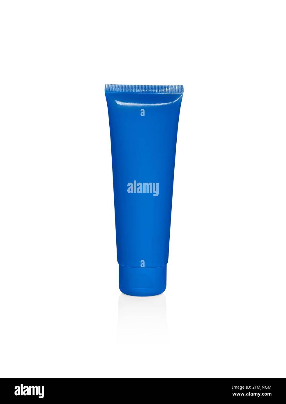 Blue blank tube with copy space against a white background with a ...