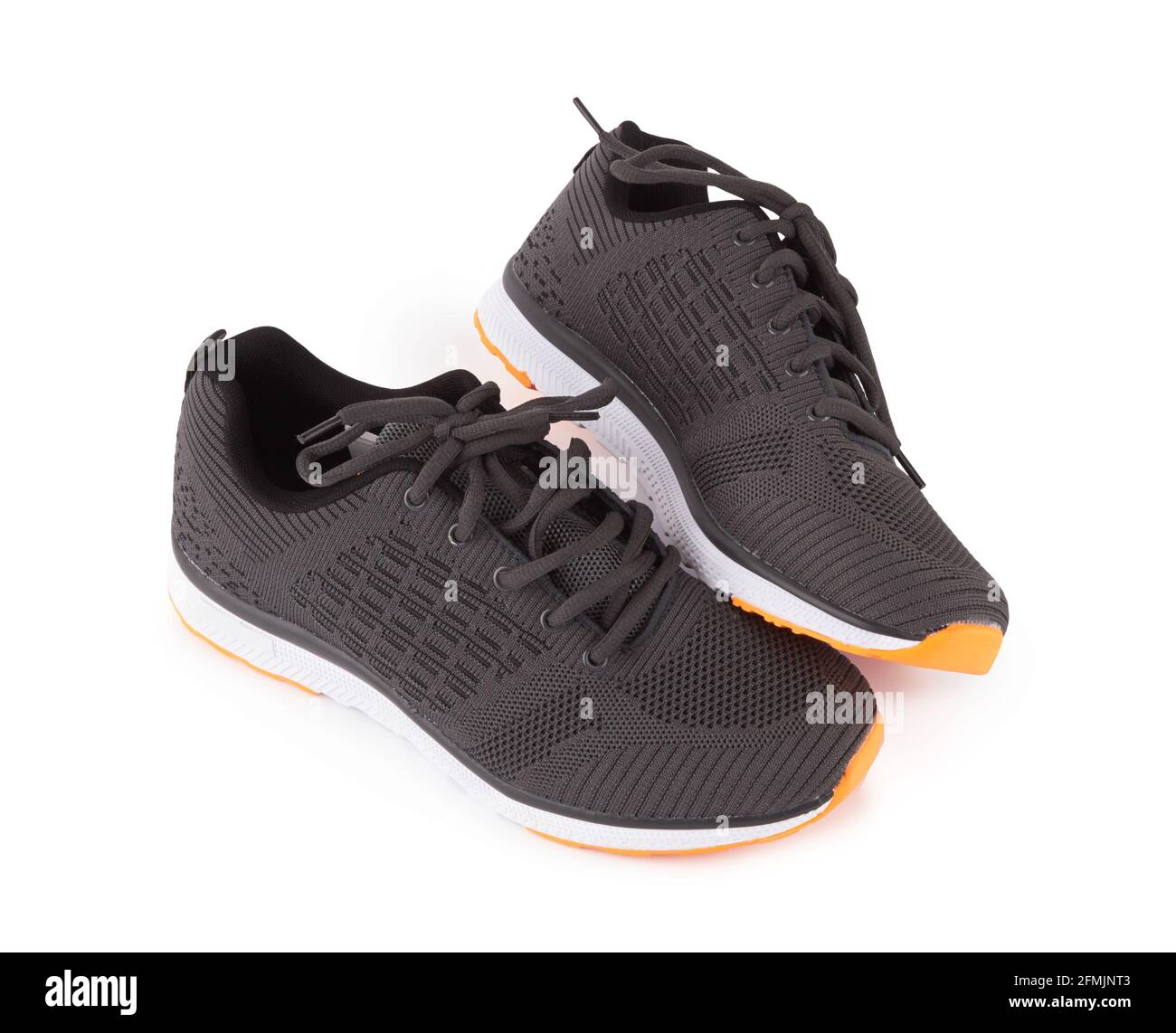 Gray sneakers isolated on a white background Stock Photo - Alamy