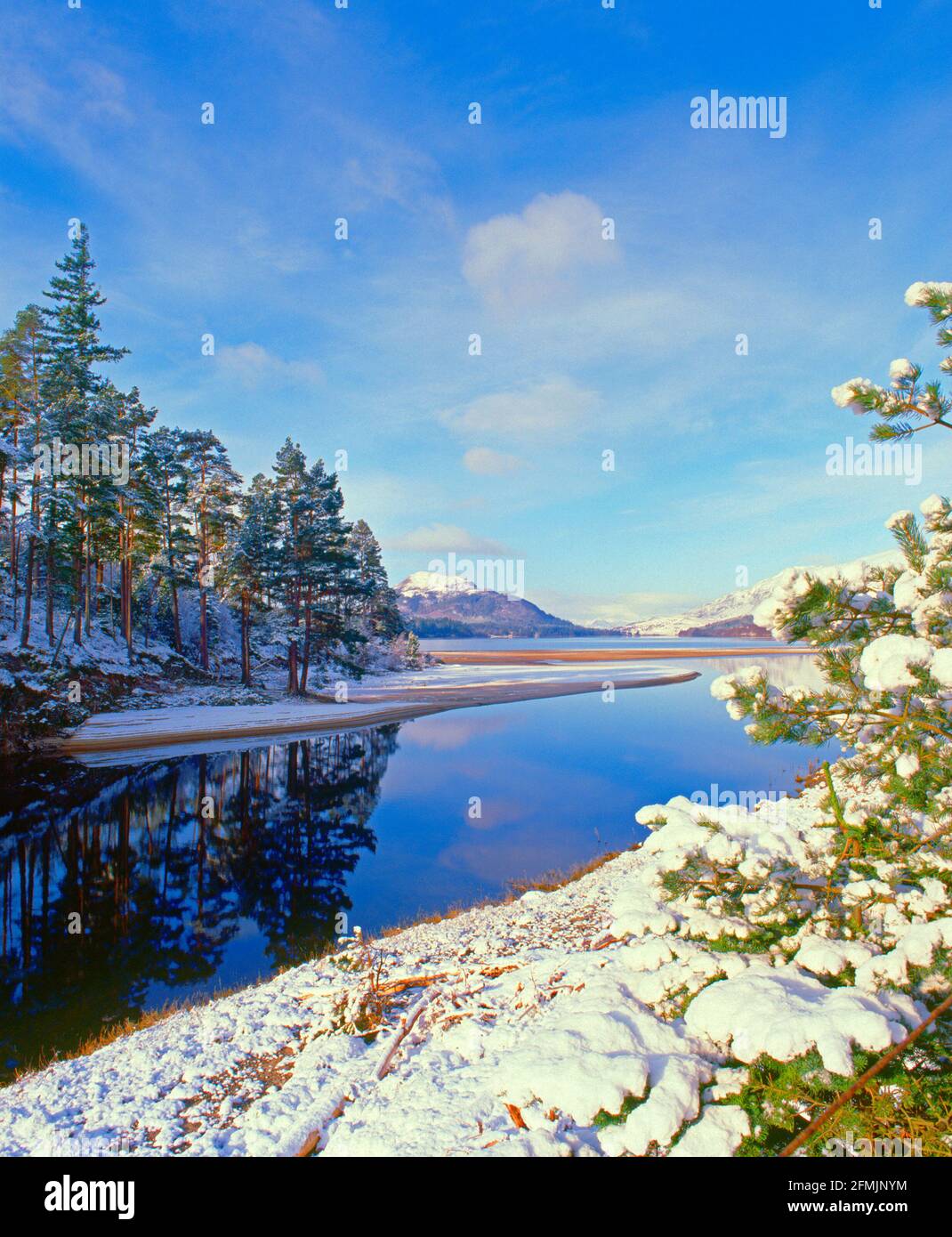 UK, Scotland, Highlands, Loch Laggan, winter scene Stock Photo - Alamy