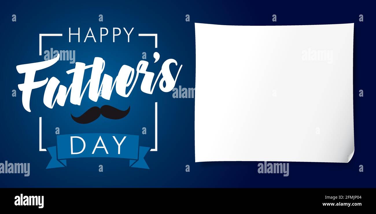 Happy father's day white, black and blue colored postcard. Happy ...