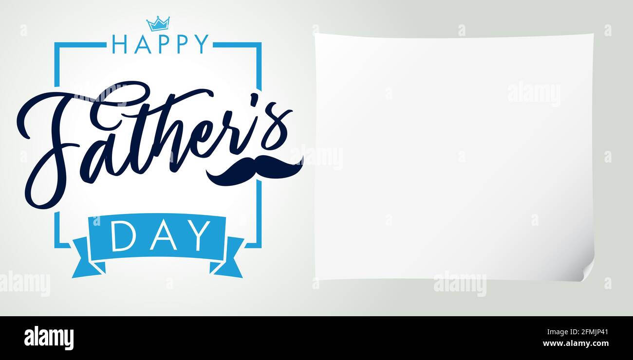 Happy father's day white, black and blue colored postcard. Happy ...