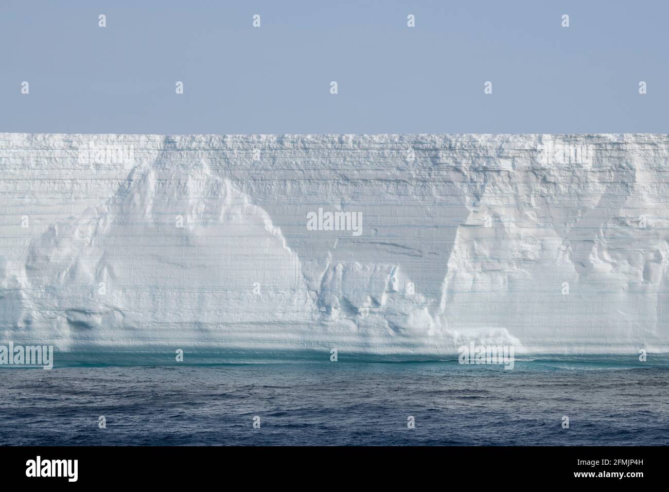 Antarctica, Southern Ocean. Sheer ice wall of Tabular Iceberg, C28B ...