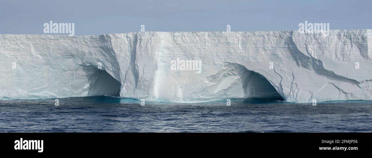 Antarctica, Southern Ocean. Sheer ice wall of Tabular Iceberg, C28B ...