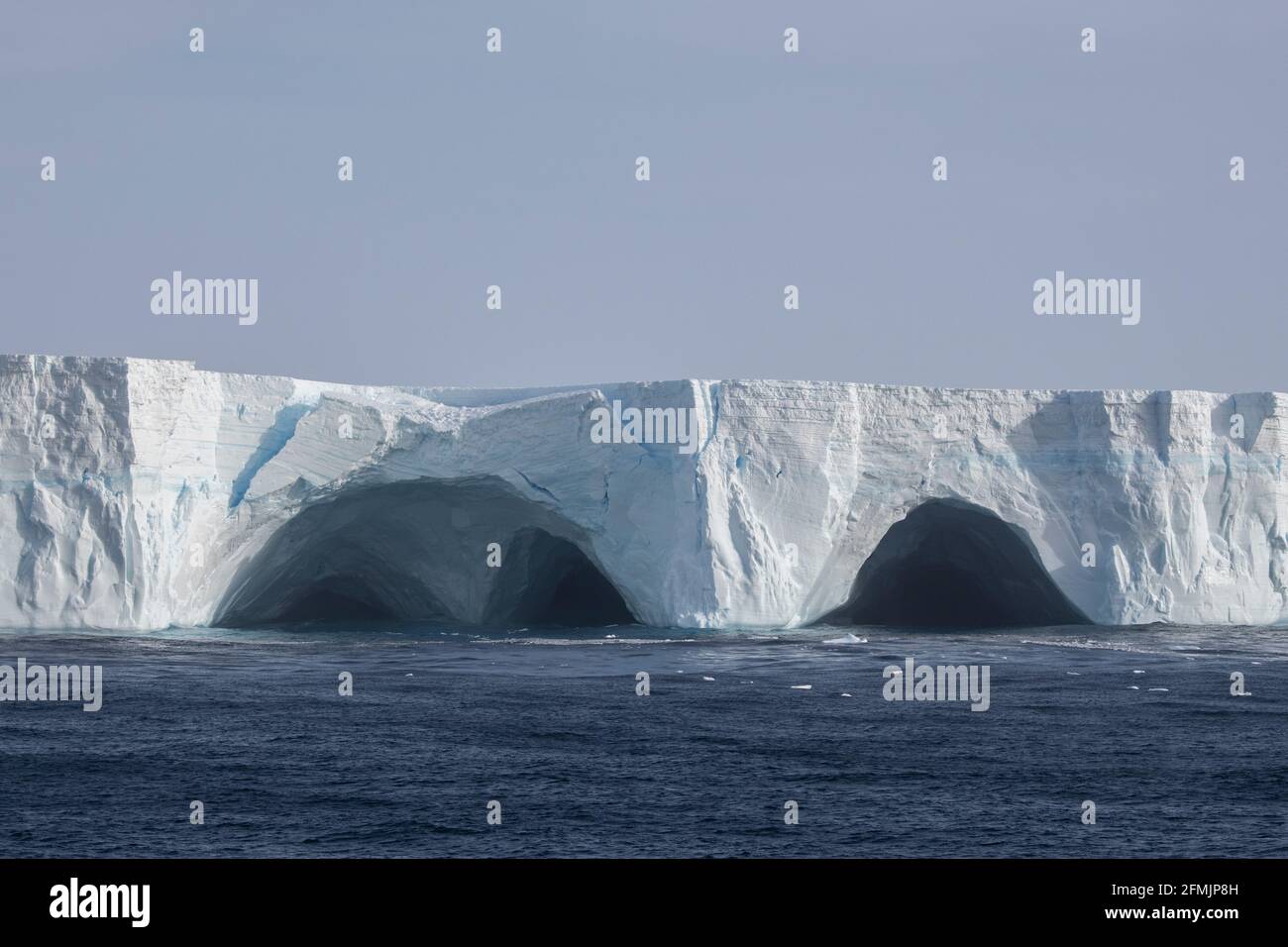 Antarctica, Southern Ocean. Sheer ice wall of Tabular Iceberg, C28B ...