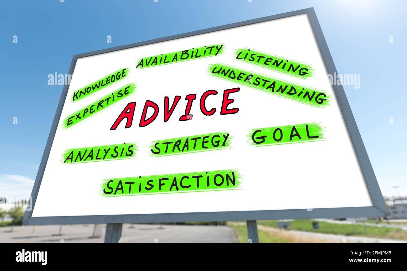 Advice concept drawn on a billboard Stock Photo - Alamy
