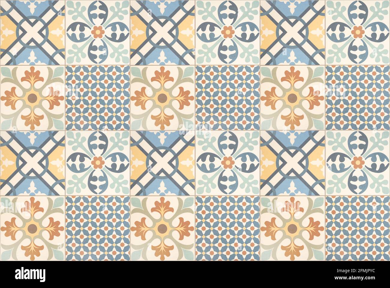 Background pattern of Colorful decorative Tiles. Old retro style Stock ...