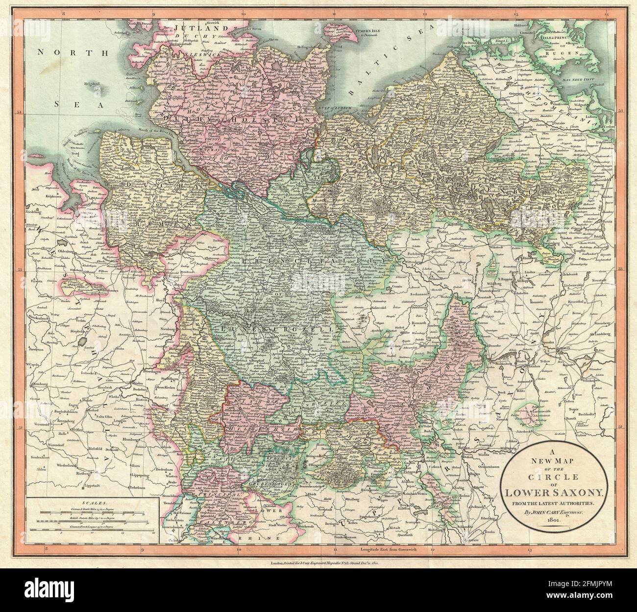 Vintage copper engraved map of Lower Saxony from 19th century. All maps ...
