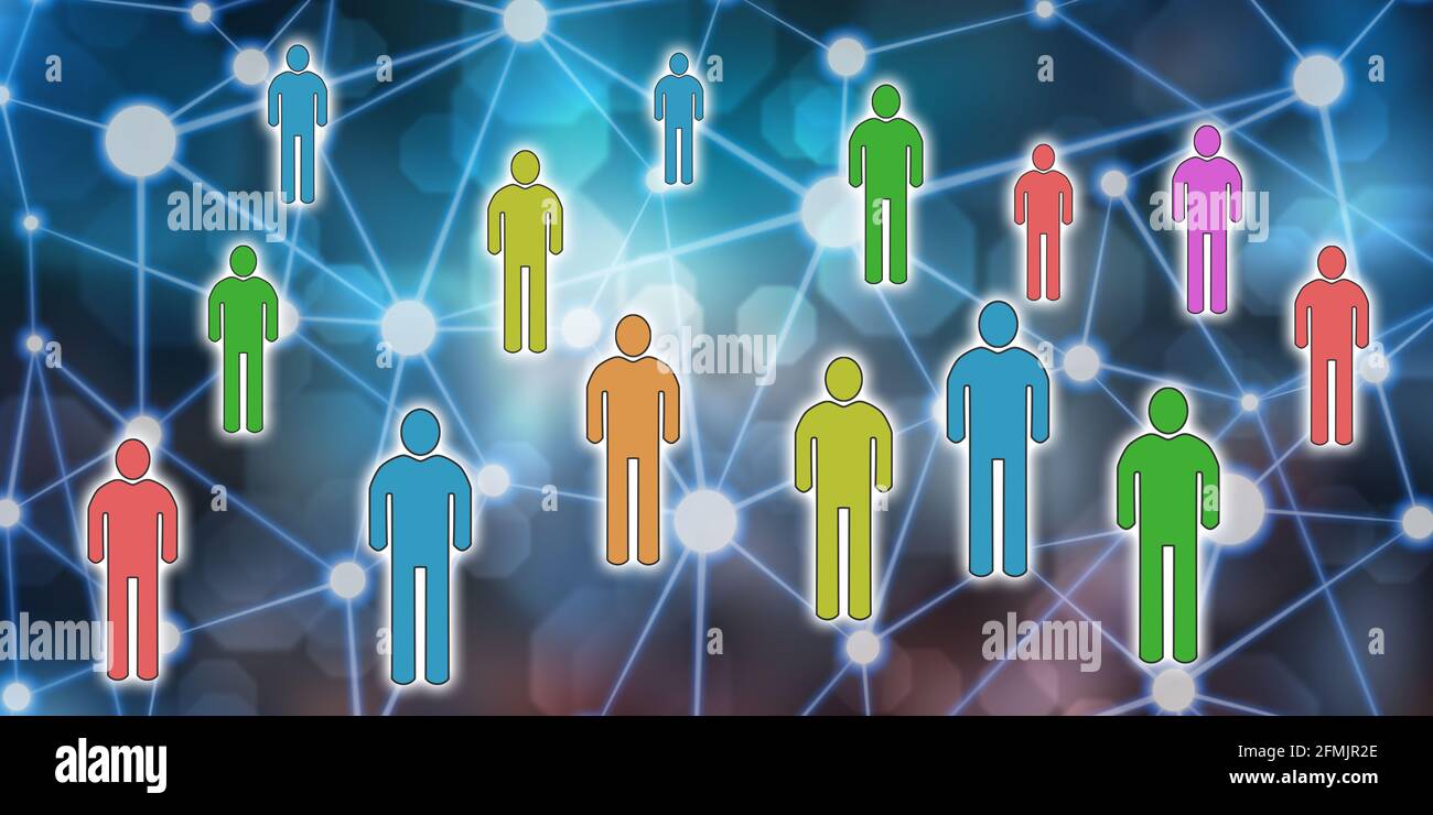 Illustration of a social network concept Stock Photo - Alamy