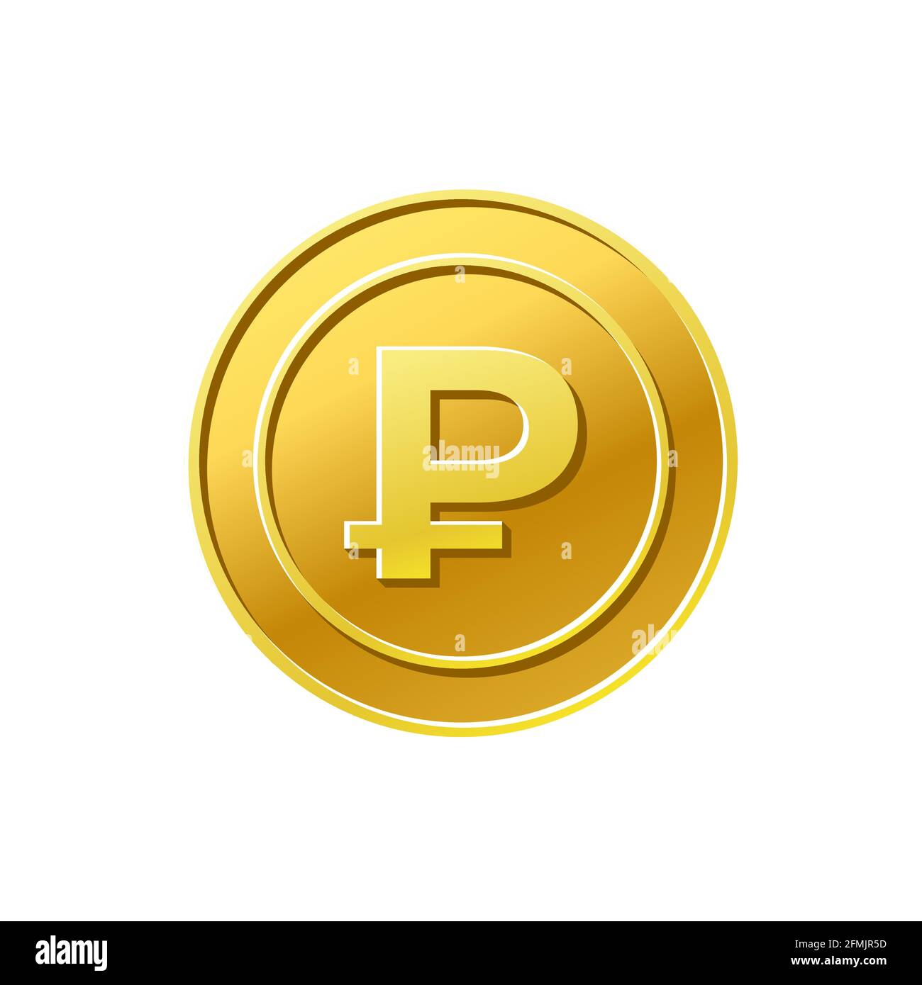 Coin icon. Russian ruble sign. Golden coin Stock Vector Image & Art - Alamy