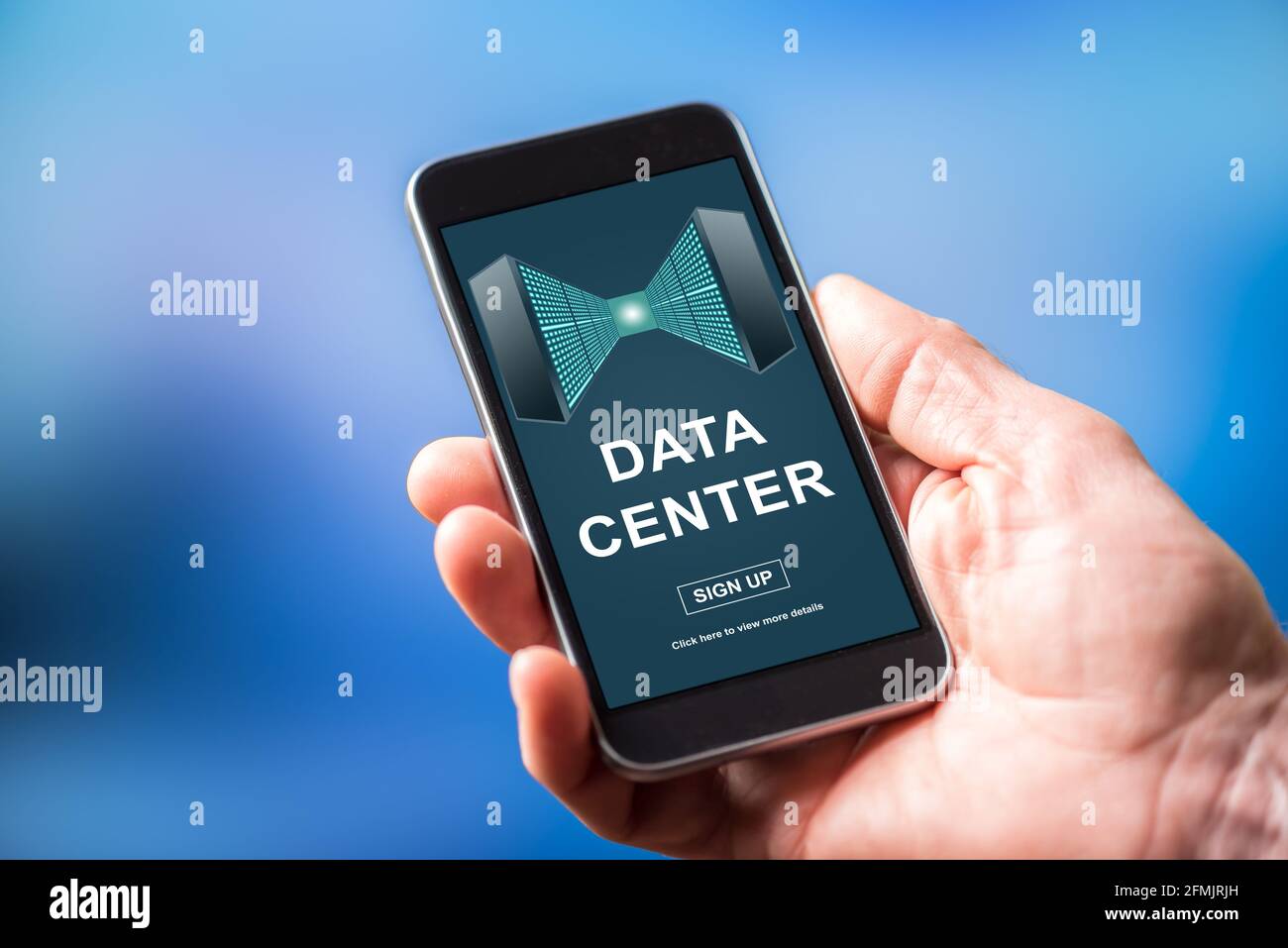 Smartphone screen displaying a data center concept Stock Photo - Alamy