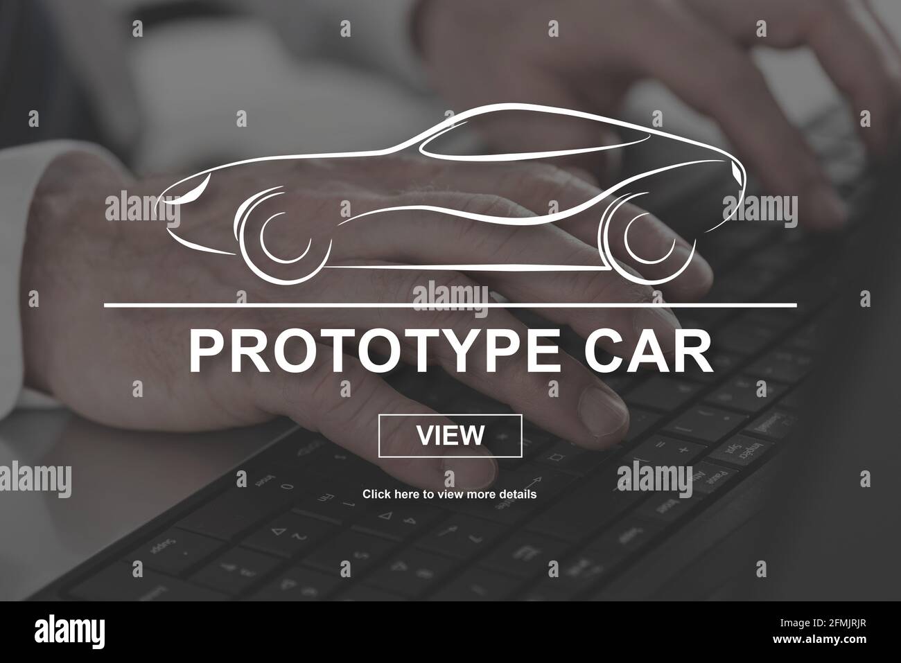 Prototype car concept illustrated by a picture on background Stock ...