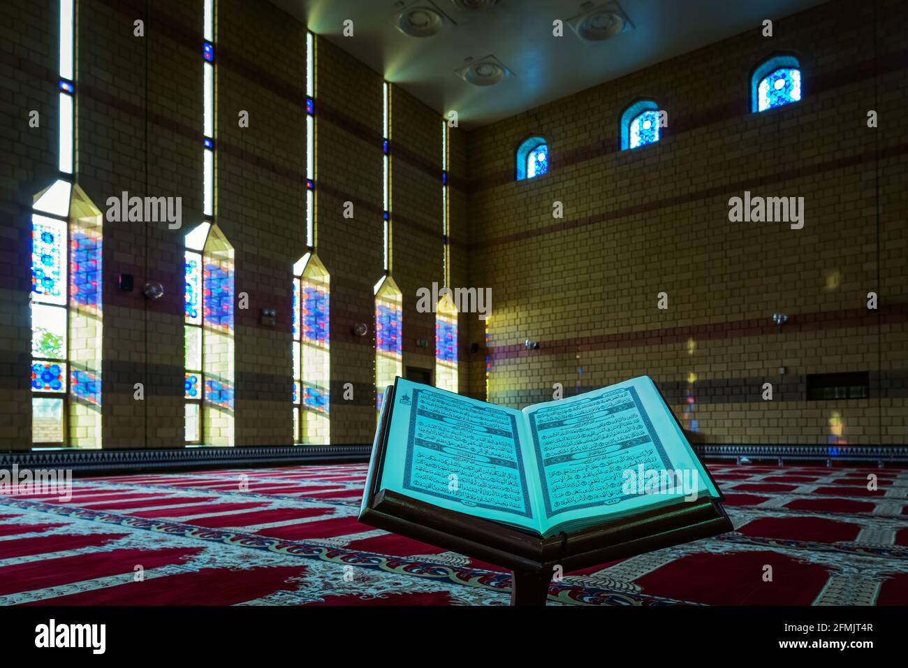 The Holy Quran inside the Mosque. Dammam Masjid, Saudi Arabia Stock ...