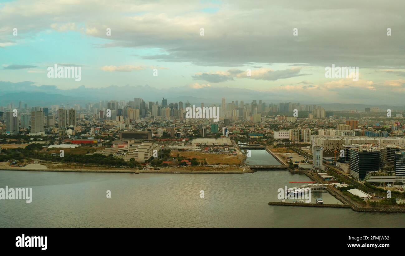 The city of Manila, the capital of the Philippines. Modern metropolis ...