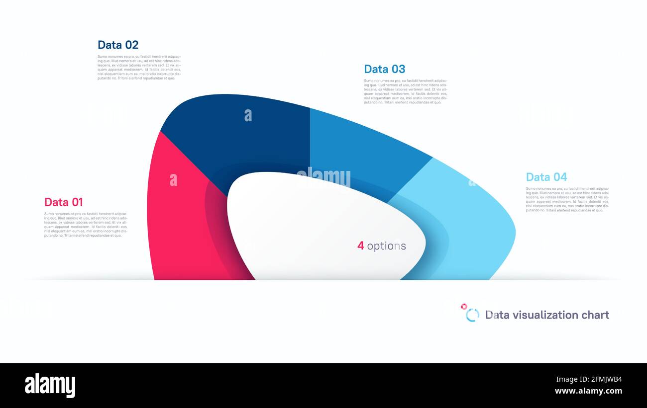 Vector pie chart infographic template in the form of abstract shape ...