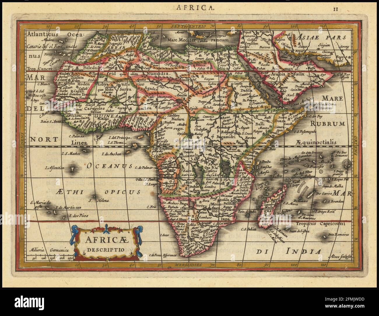Vintage copper engraved map of Africa from 17th century. All maps are ...