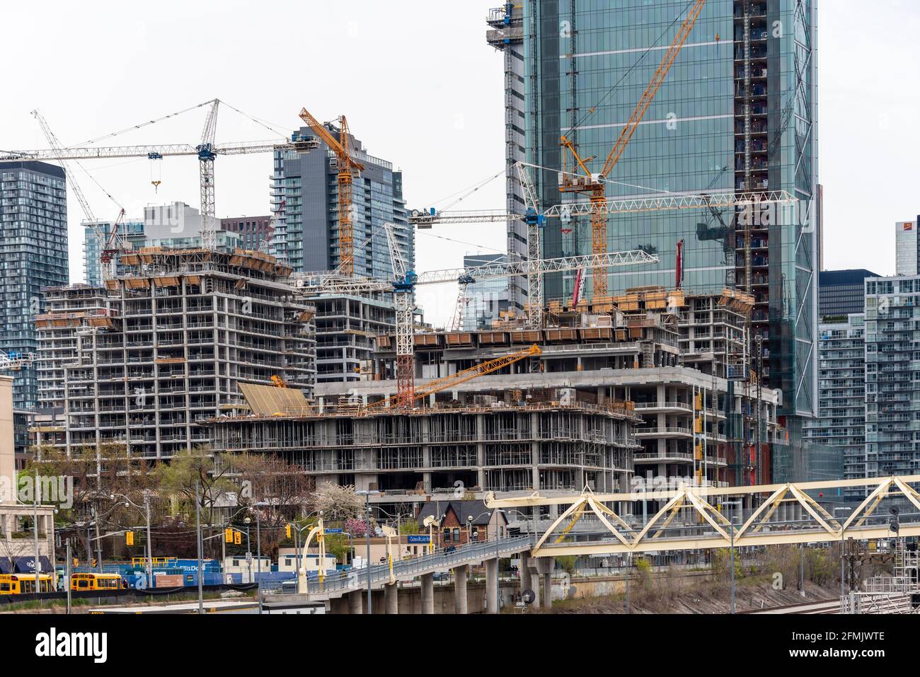 Construction site of real estate in the downtown core of Toronto ...