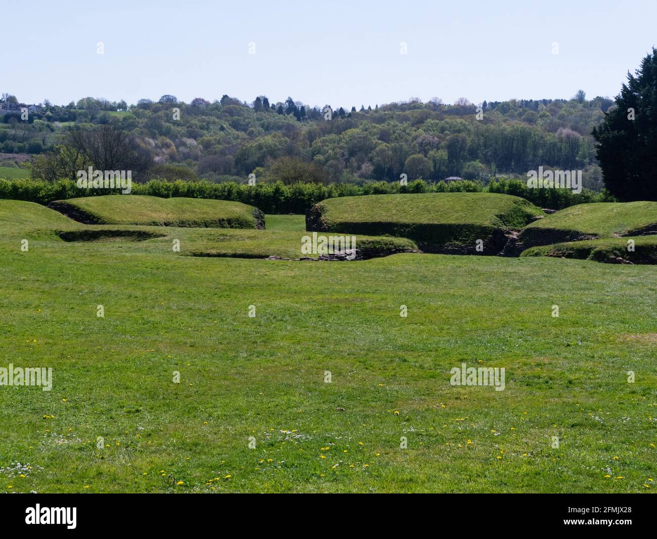Caerleon Roman Amphitheatre ruins South Wales UK managed by CADW huge ...