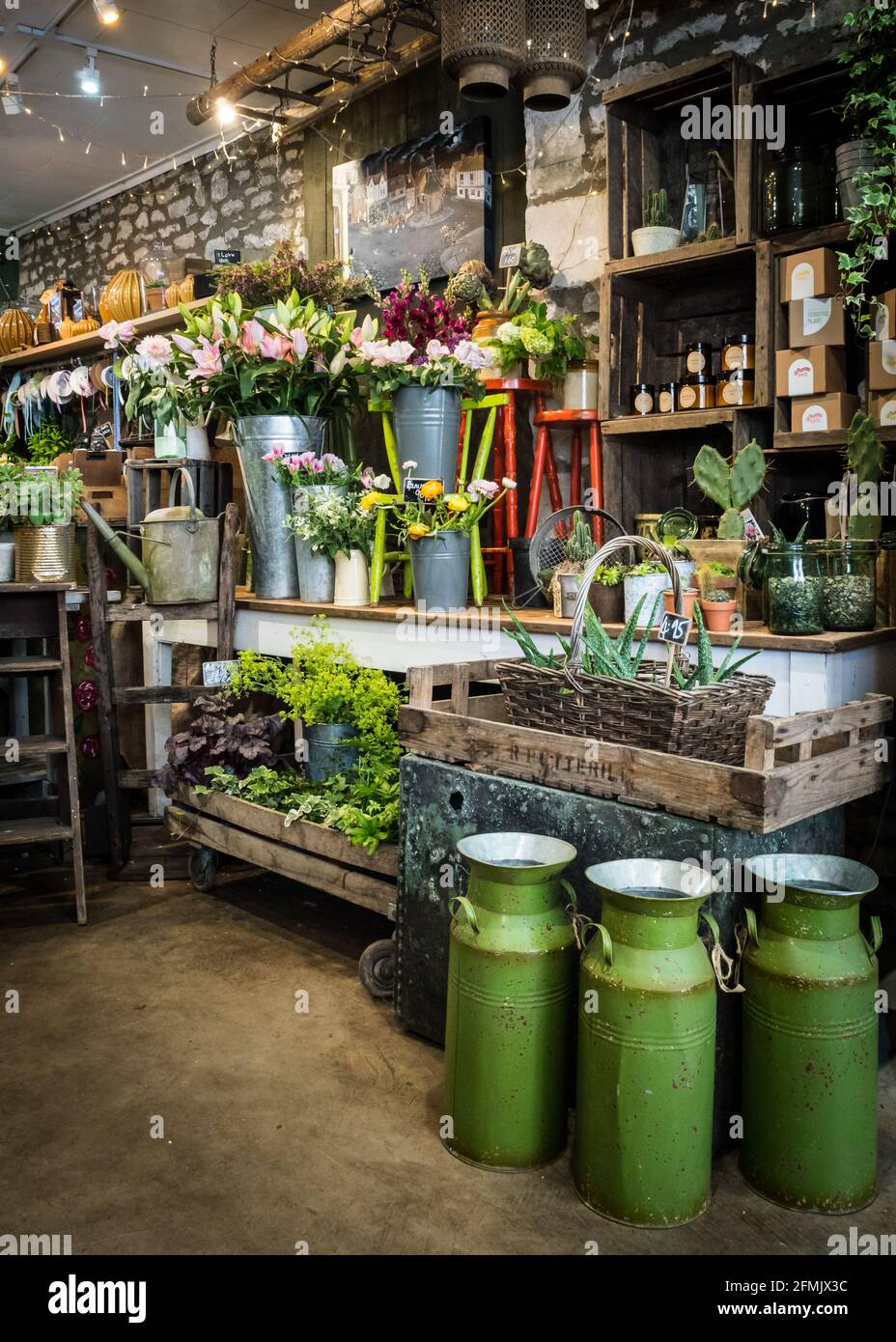 English country flower shop and floristry Stock Photo - Alamy