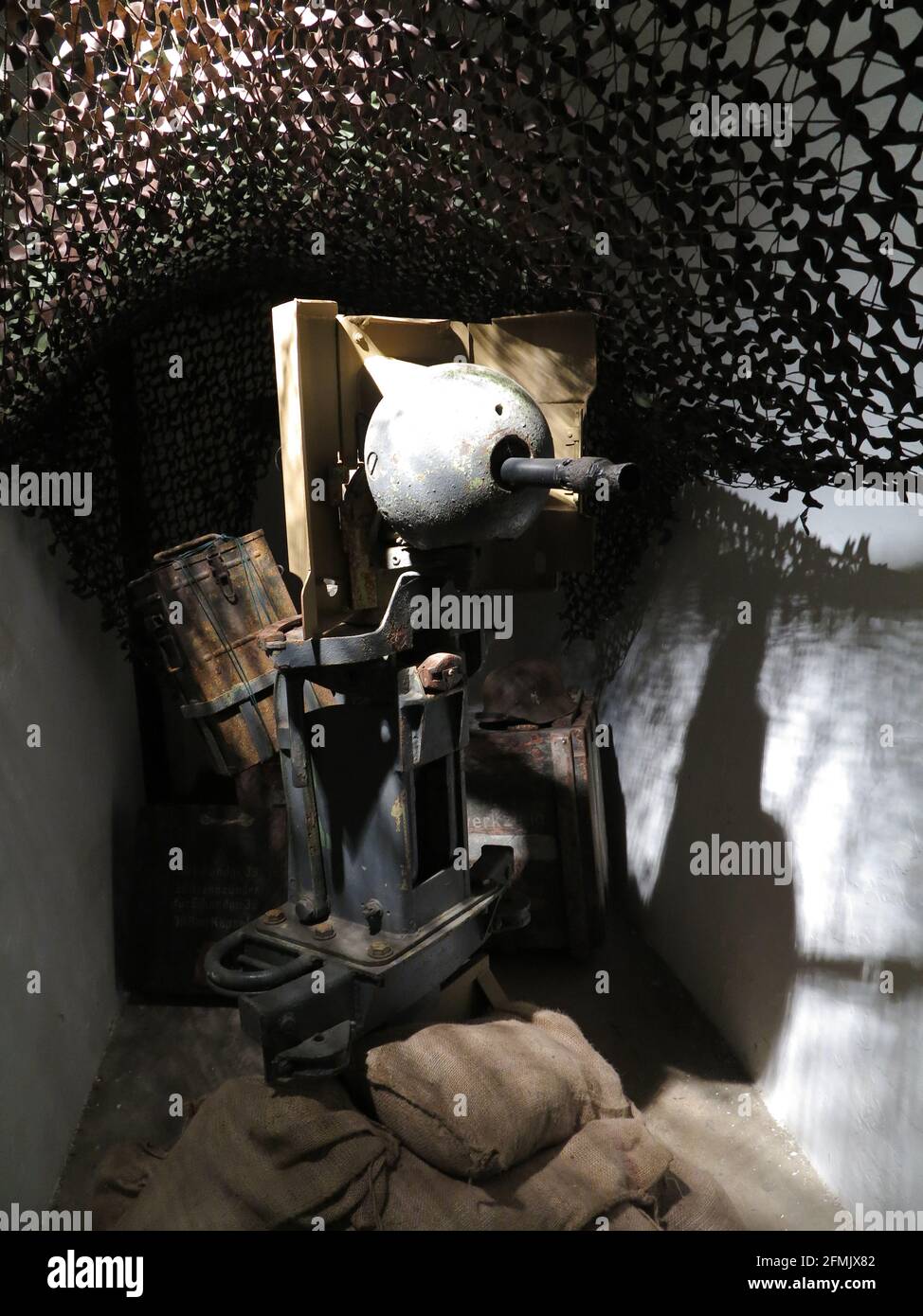 Machine Gun defence system within the War Tunnels of Jersey in the ...