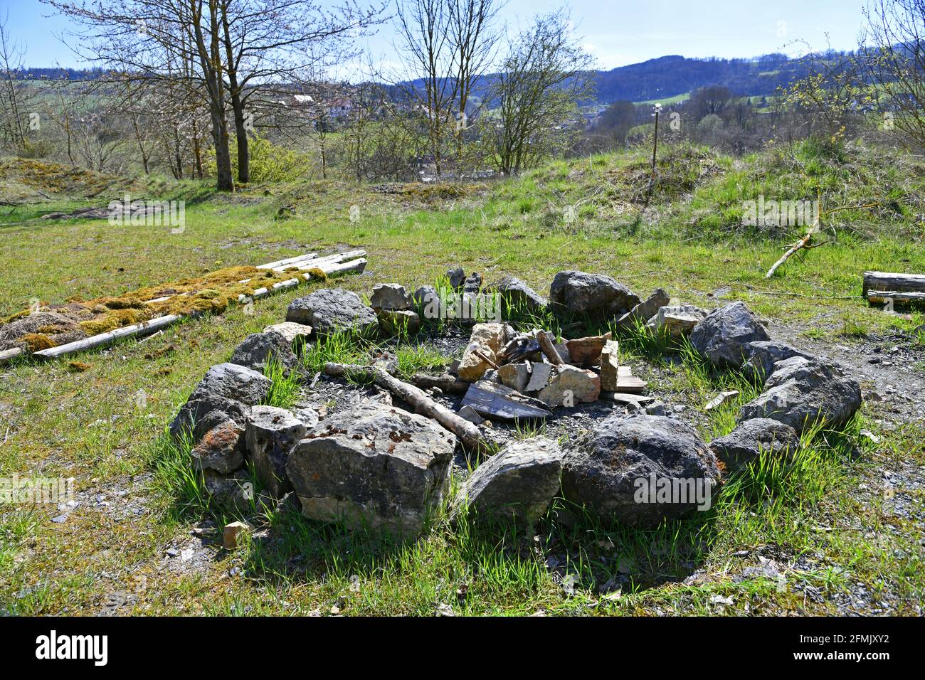 big bonfire in a sttlement Stock Photo - Alamy