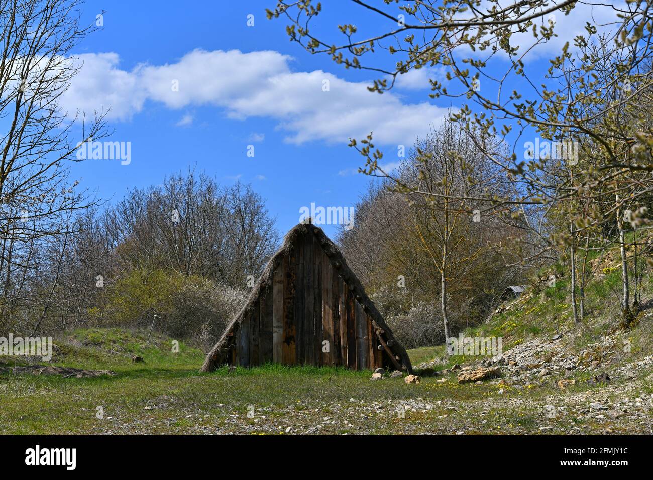 old huts in the forest Stock Photo - Alamy