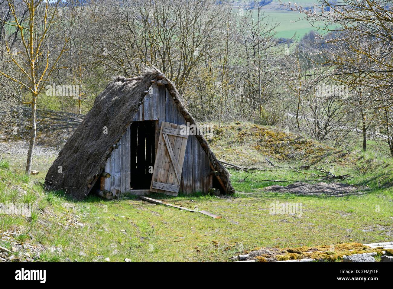 old huts in the forest Stock Photo - Alamy