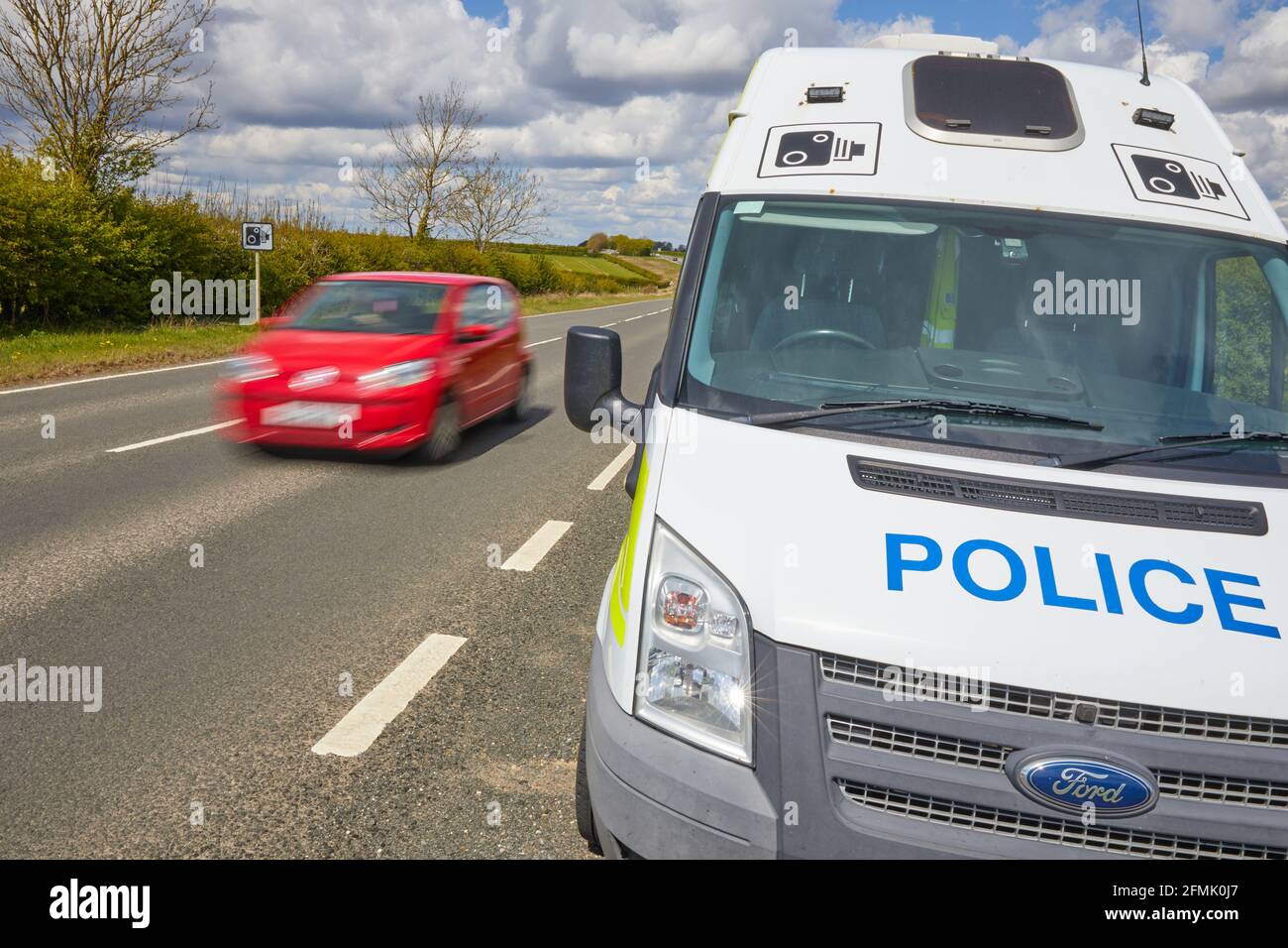 Police Speed Traffic Enforcement Van & Traffic, Lincolnshire, England ...