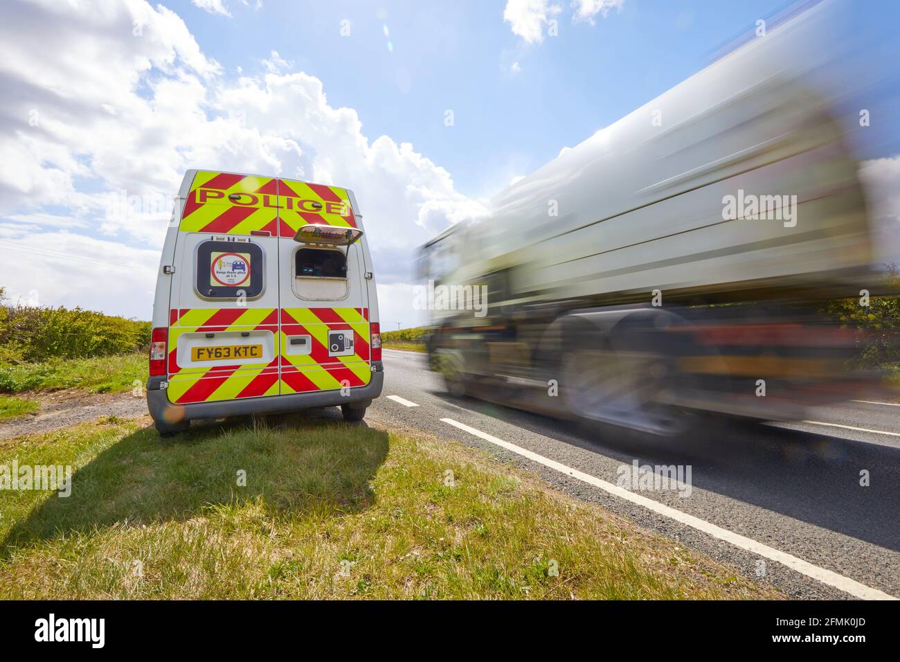Police Speed Traffic Enforcement Van & Traffic, Lincolnshire, England ...