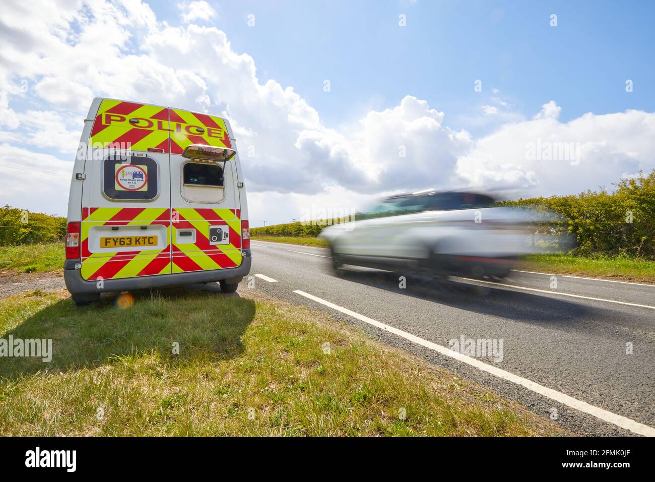 Police Speed Traffic Enforcement Van & Traffic, Lincolnshire, England ...