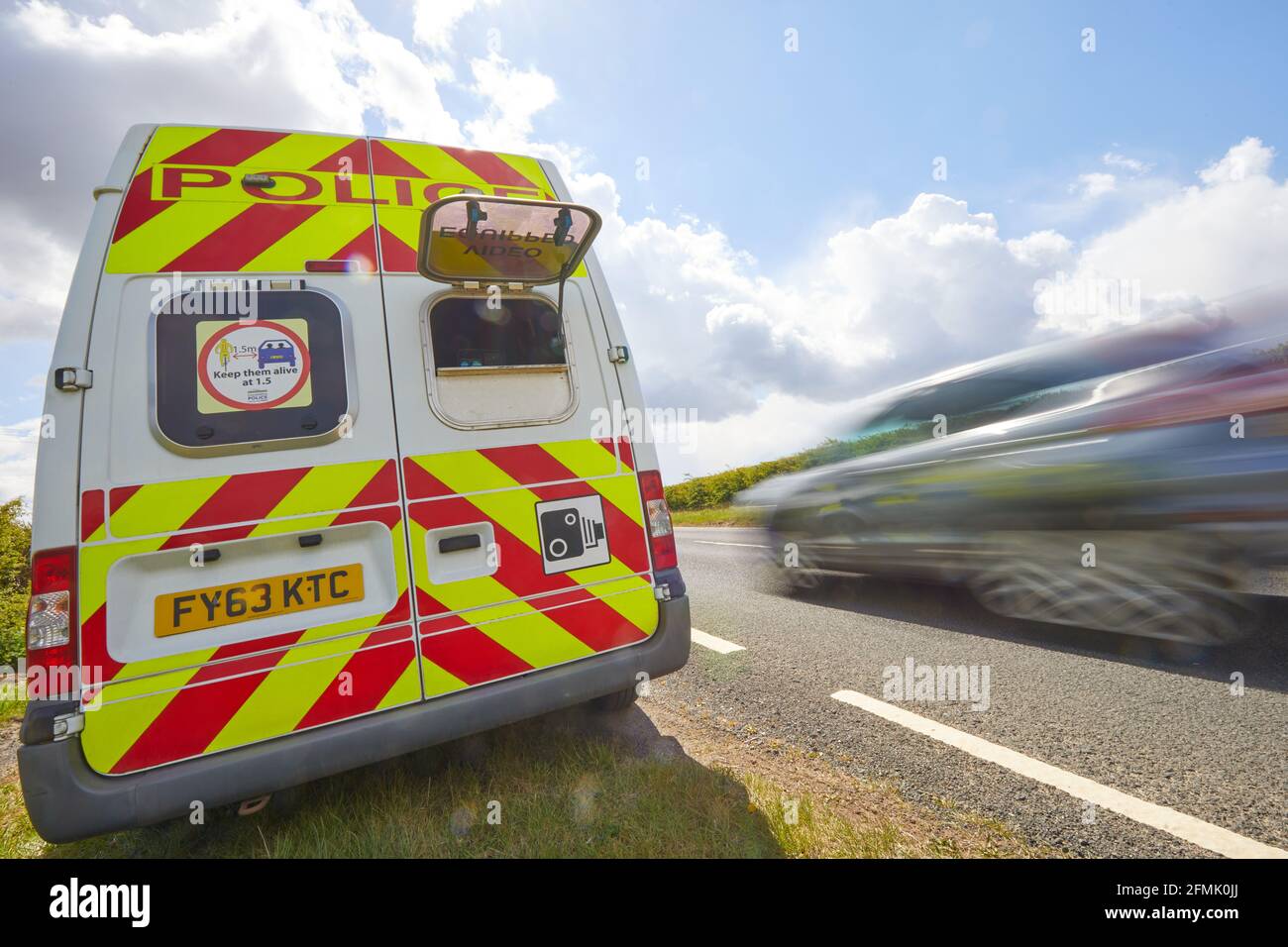 Police Speed Traffic Enforcement Van & Traffic, Lincolnshire, England ...