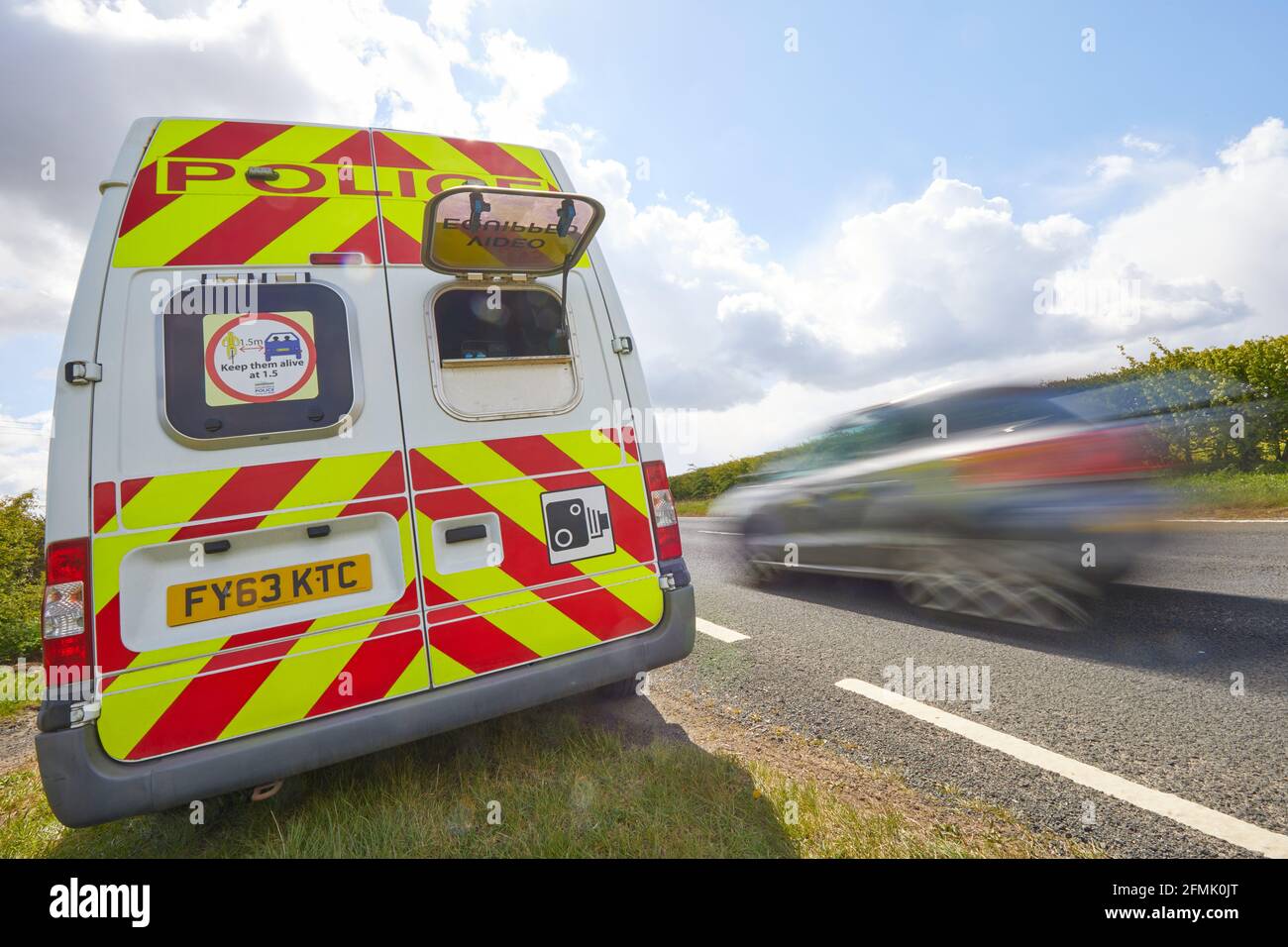 Police Speed Traffic Enforcement Van & Traffic, Lincolnshire, England ...