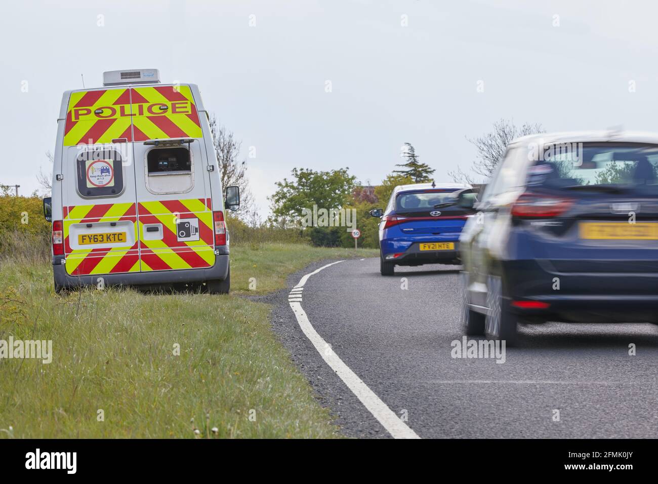 Police Speed Traffic Enforcement Van & Traffic, Lincolnshire, England ...