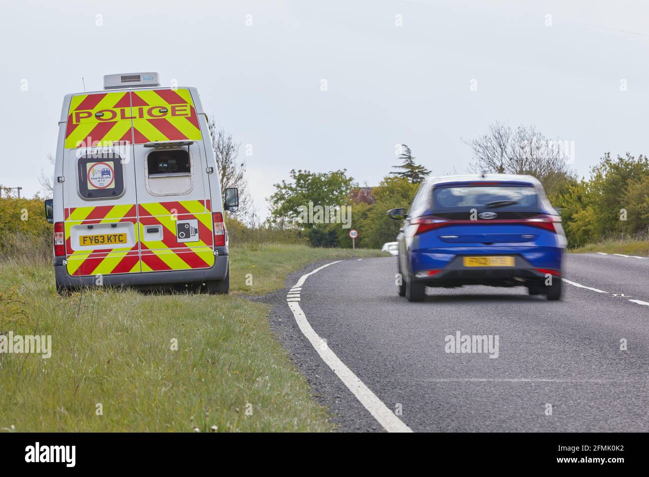 Police Speed Traffic Enforcement Van & Traffic, Lincolnshire, England ...