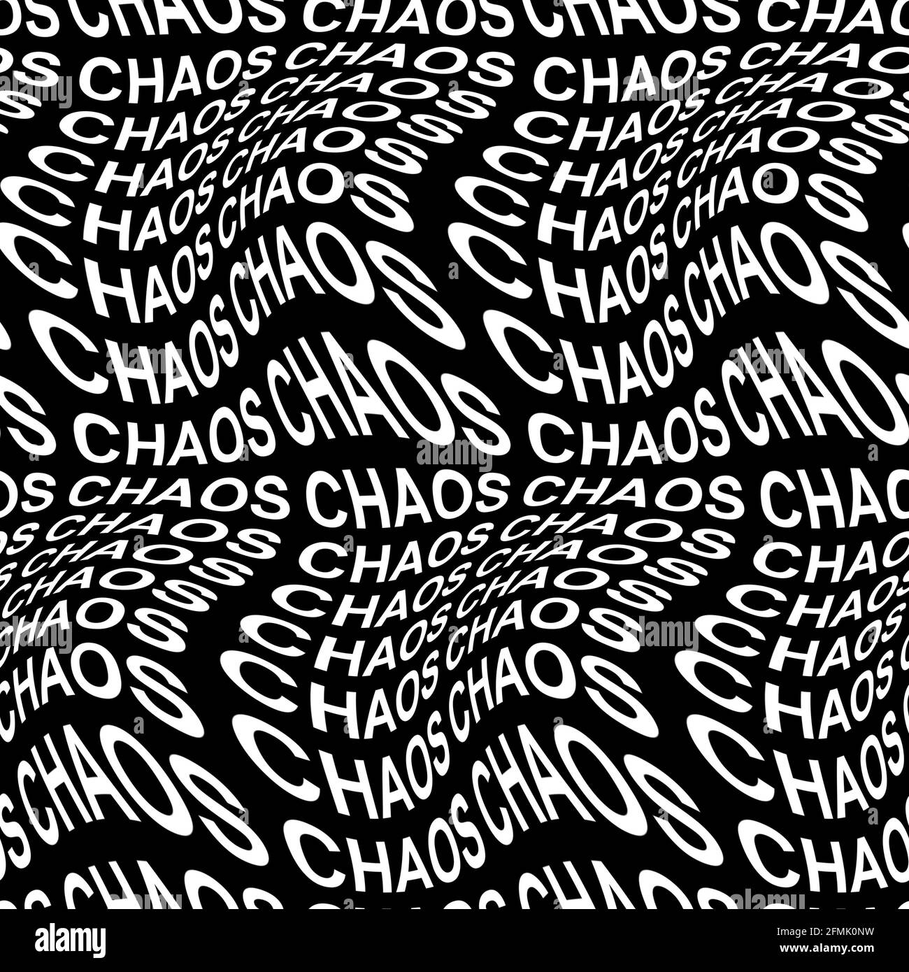 CHAOS word warped, distorted, repeated, and arranged into seamless ...