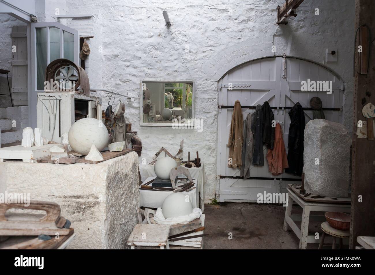 Studio interior, Barbara Hepworth Gallery, St. Ives, Cornwall, UK Stock ...