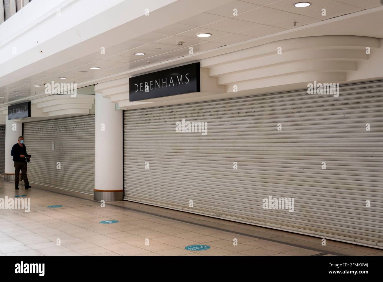 Closed down Debenhams department store inside Eastgate shopping centre ...