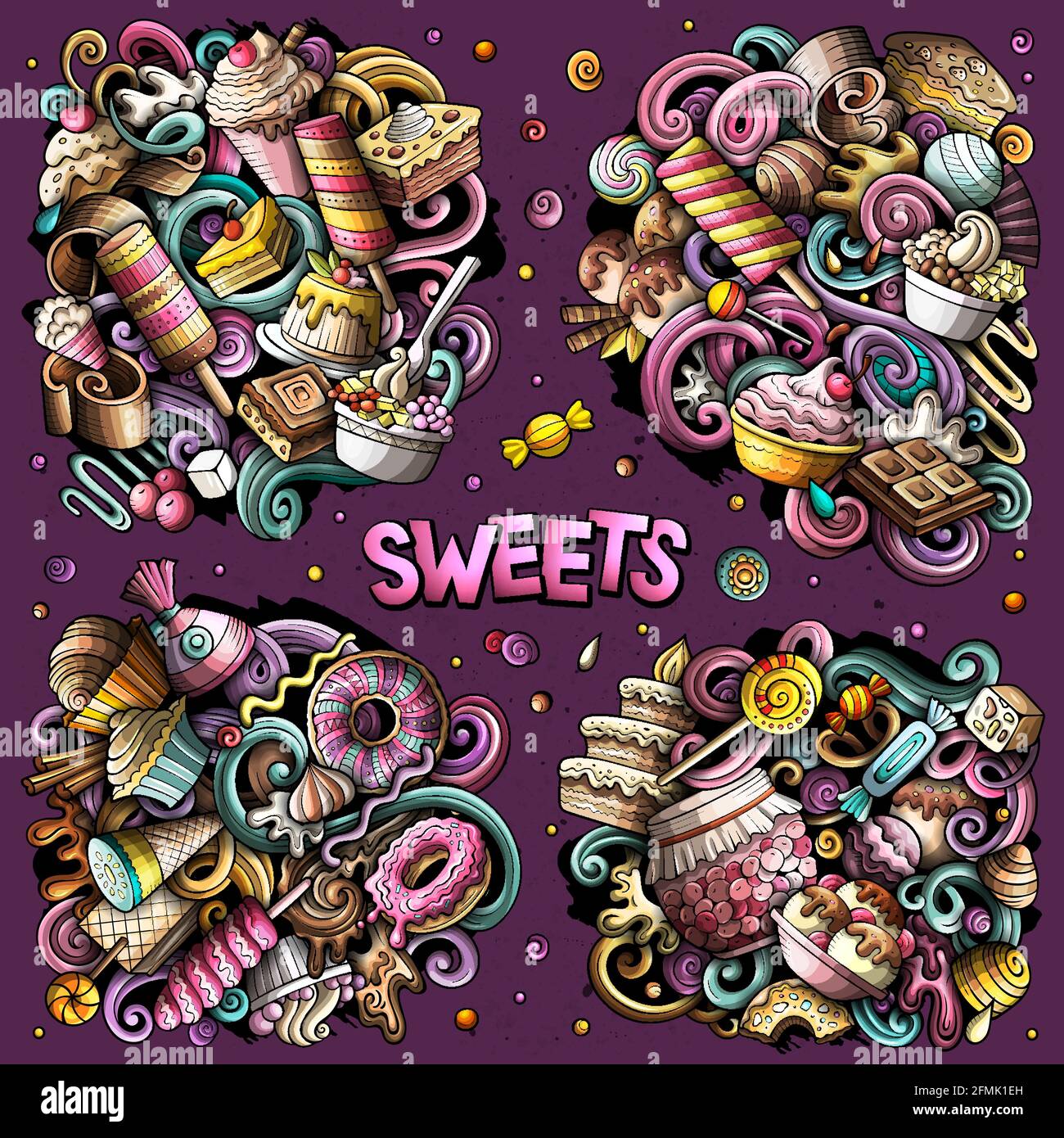 Sweet and confectionery food Stock Vector Images - Alamy