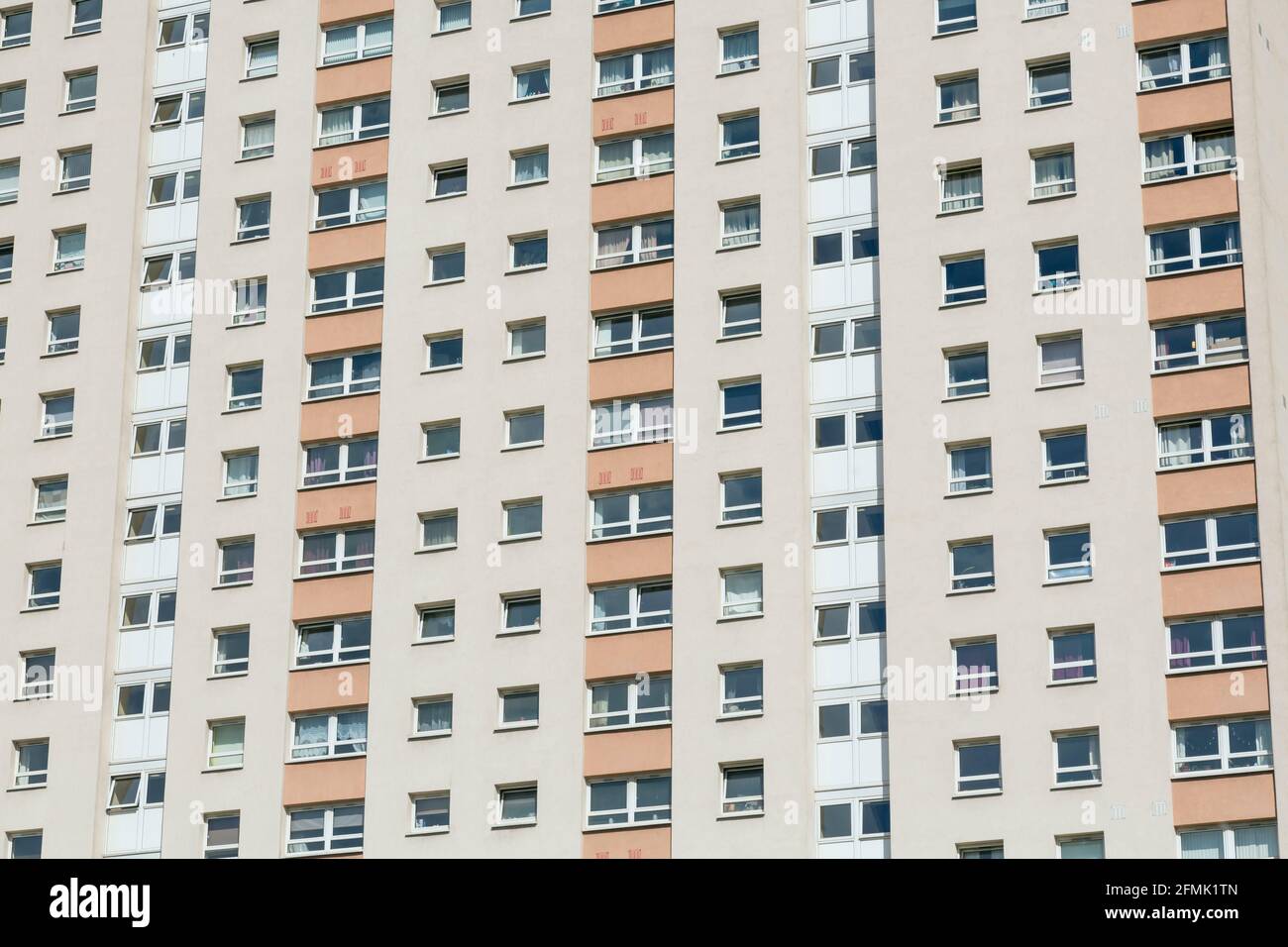 Social housing window detail of a tower block, Grafton Place, Townhead ...